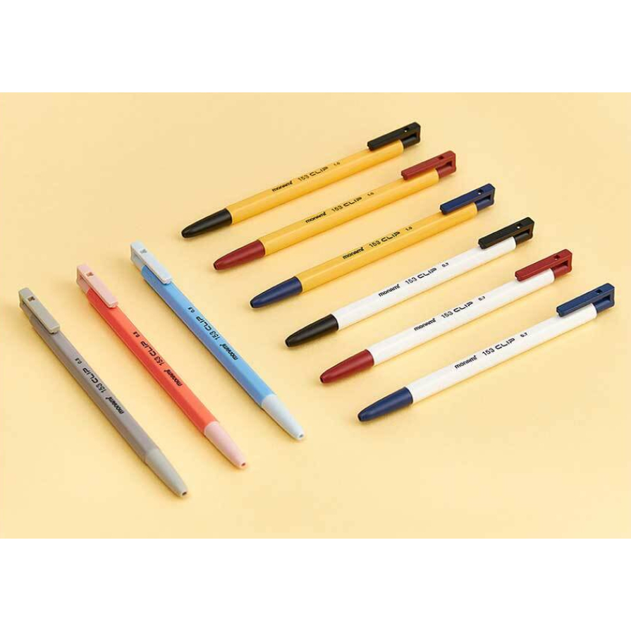 [Monami] 153 夾圓珠筆 12 件套 / 0.5mm、0.7mm、1.0mm / 黑色、藍色、紅色 | 蝦皮購物