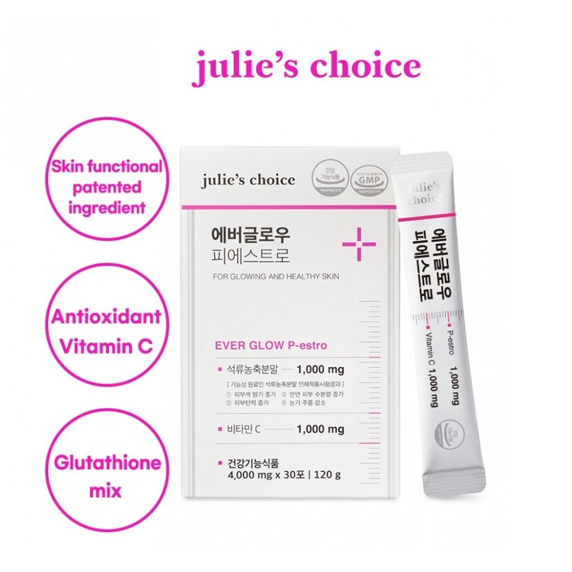 [Julie's Choice] Ever Glow P-estro 維他命C大容量30包玻尿酸神經酰胺白番茄膠原蛋白彈 | 蝦皮購物