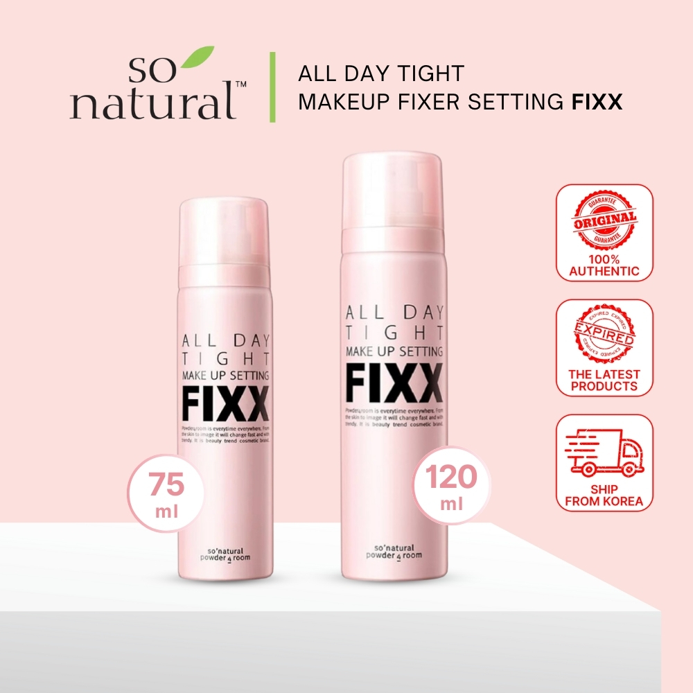 So Natural ALL DAY TIGHT MAKEUP Fixer SETTING FIXX 75ml + 塗層 | 蝦皮購物