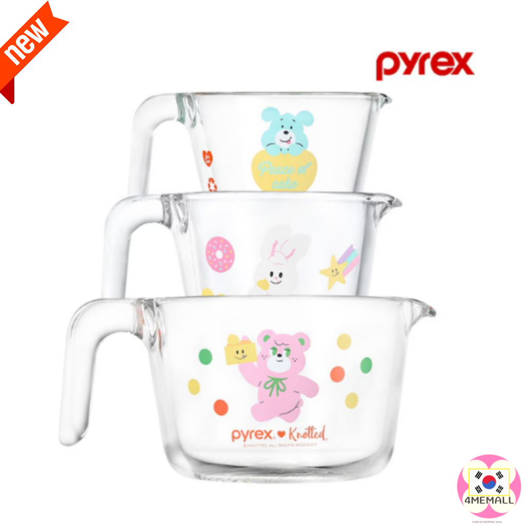 [Pyrex X Knotted] by Corelle 全新設計玻璃量杯燒杯 250ml 500ml 1L 1P Ba | 蝦皮購物