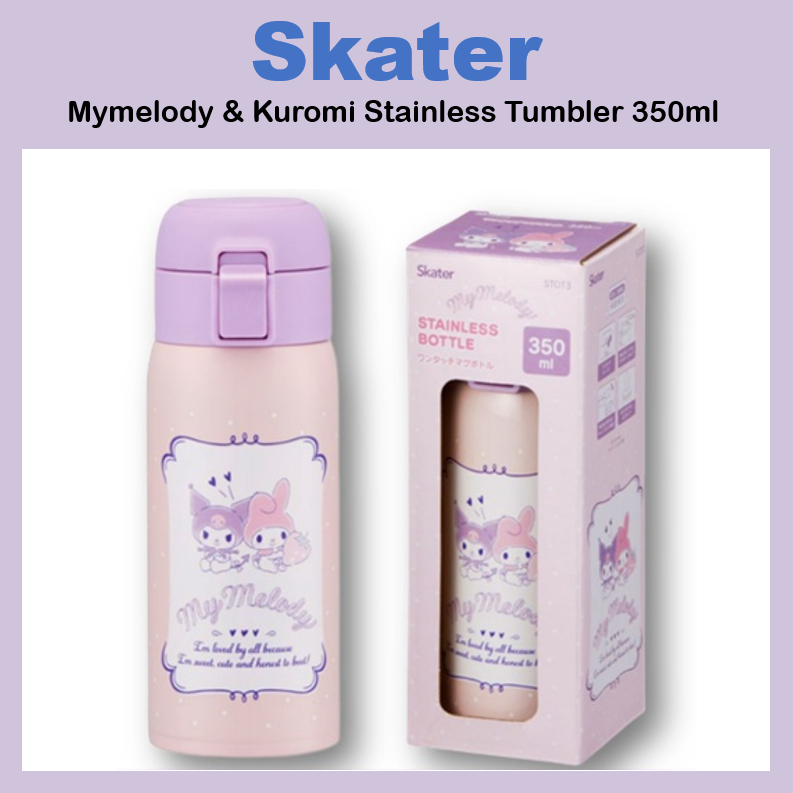 [SKATER] Mymelody & Kuromi 不銹鋼一鍵式隔熱不倒翁 350ml STOT3 | 蝦皮購物