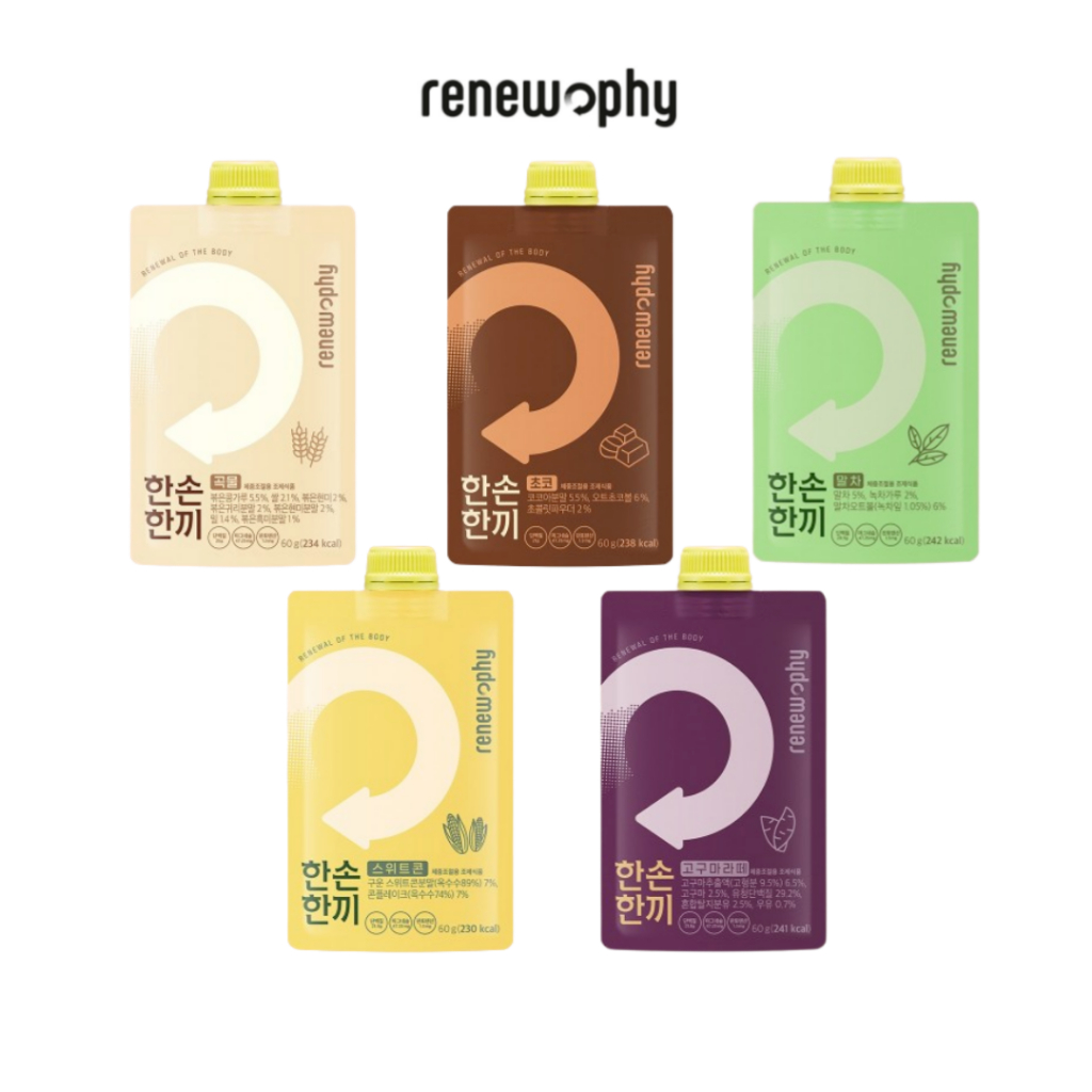 官方授權｜RENEWPHY 韓國高蛋白燕麥代餐奶昔 60g 巧克力 抹茶 地瓜 玉米 穀物口味 | 蝦皮購物