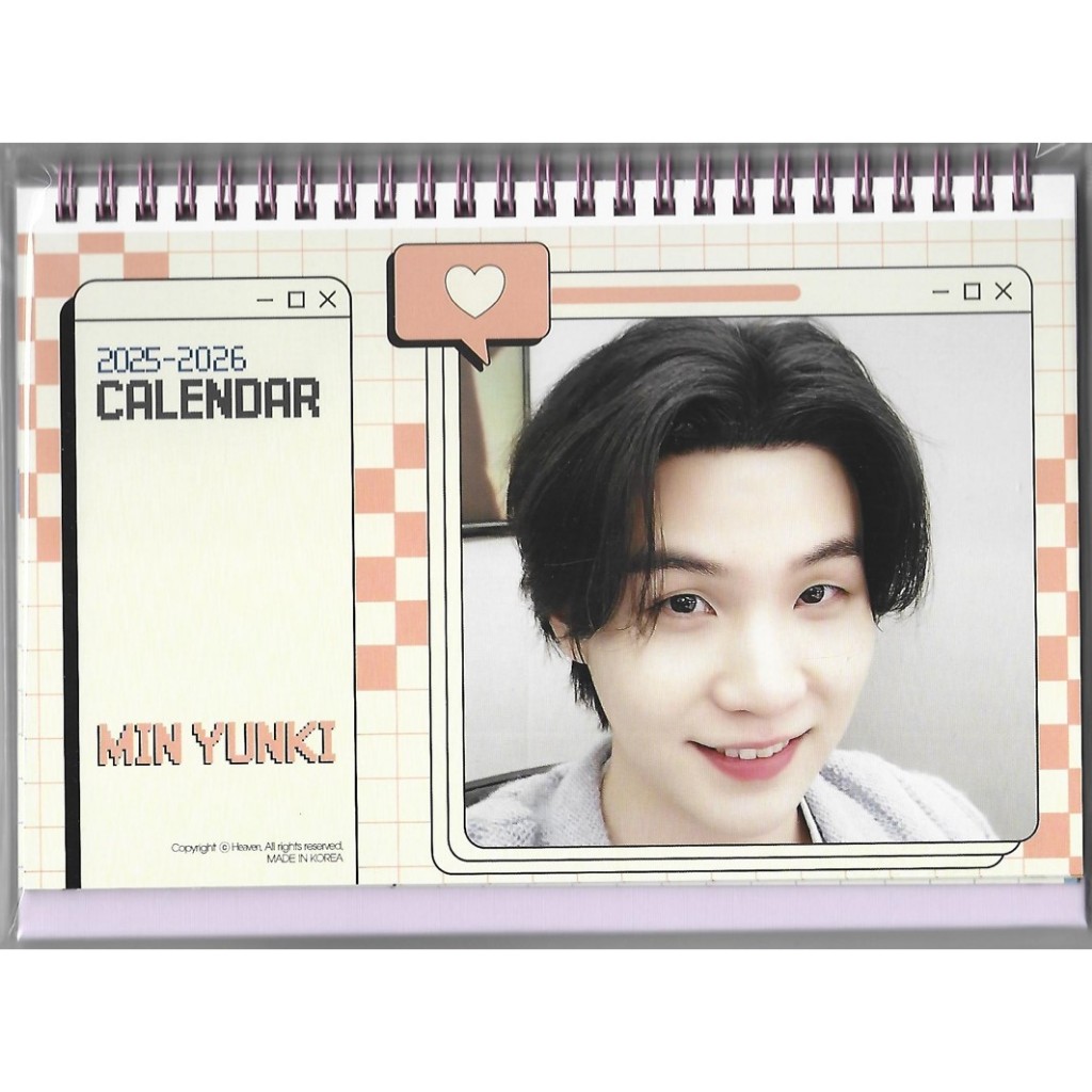 Bts Suga 照片日曆 2025 和 2026 K-POP 2024.07 | 蝦皮購物