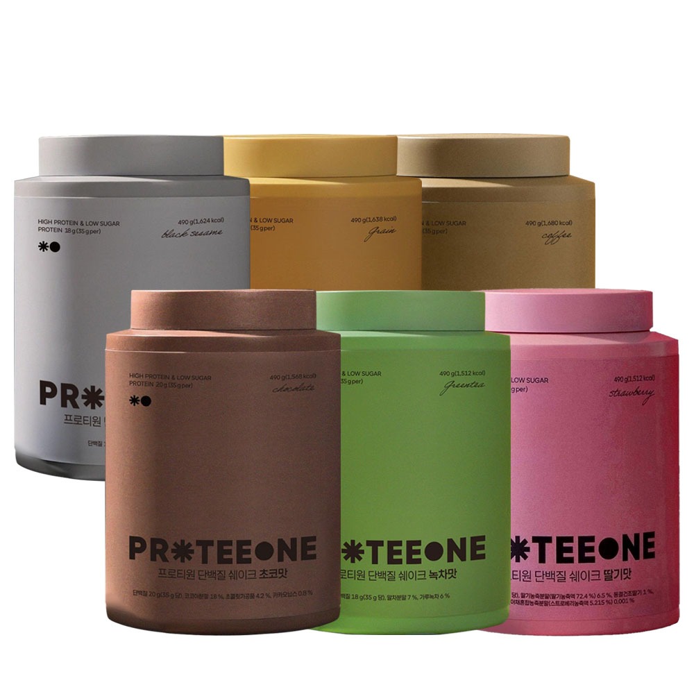 Protee one PROTEEONE 韓國健康飲食配方蛋白奶昔 490g 綠茶黑芝麻味 | 蝦皮購物