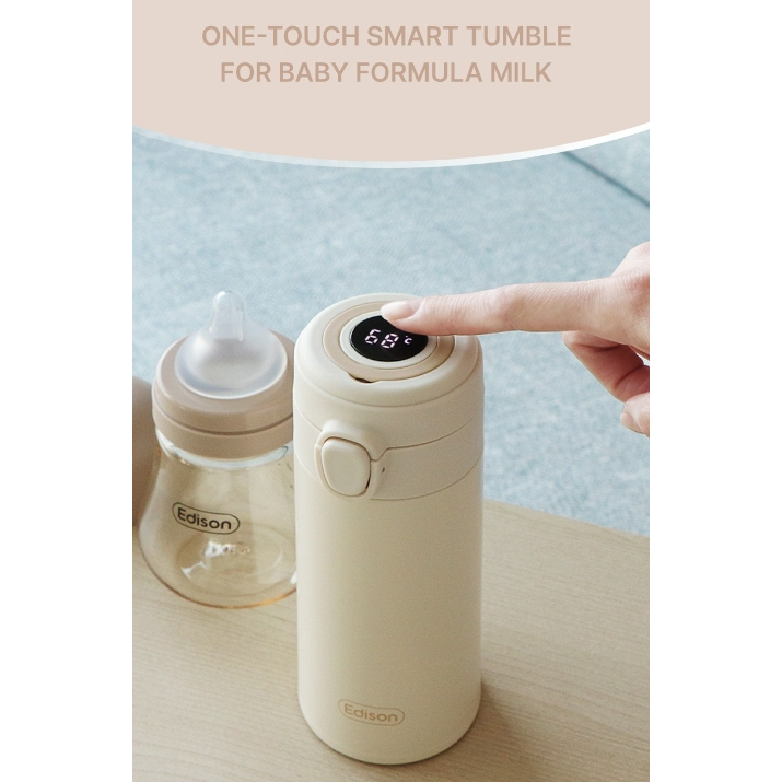 [韓國] Edison 溫度顯示一鍵式配方保溫瓶,優質不銹鋼 316,350ml 500ml,雙 | 蝦皮購物