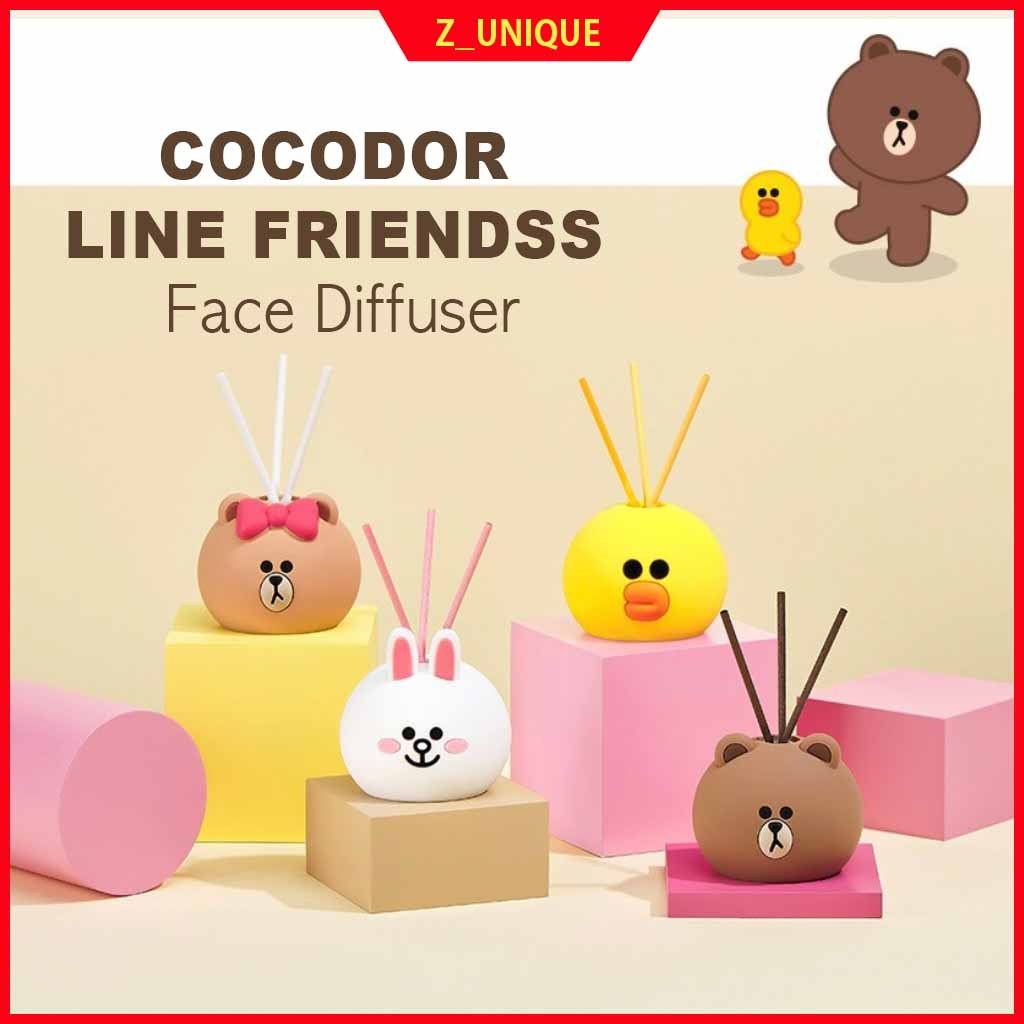 Cocodor x LINE FRIENDS 面部擴香器 | 字符合香味的蘆葦擴散器 | 棕色、巧克力色、康妮、莎莉、角 | 蝦皮購物