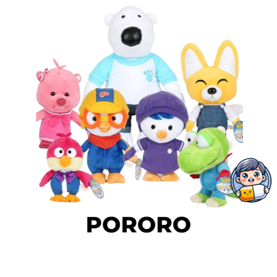 Pororo and Friends 大毛絨公仔/Pororo(28cm)/便盆/圈圈/錯誤/獨立/哈利/波比附件玩偶 | 蝦皮購物