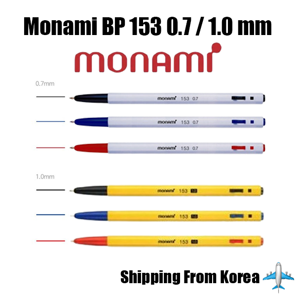 [Monami] Bp KR 圓珠筆153 |0.7mm / 1.0mm|黑/紅/藍 | 蝦皮購物