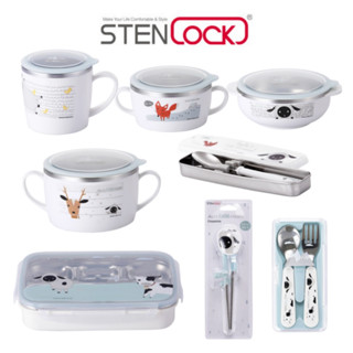 Stenlock韓國304不銹鋼餐具碗盤不銹鋼勺叉筷 北歐風幼兒304不銹鋼附蓋餐具 | 蝦皮購物
