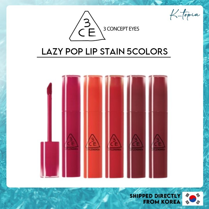 [3CE] 3CE Lazy Pop Lip Stain 超持久糖果光澤唇釉 4.5g ️韓國空運💯正品保證 | 蝦皮購物