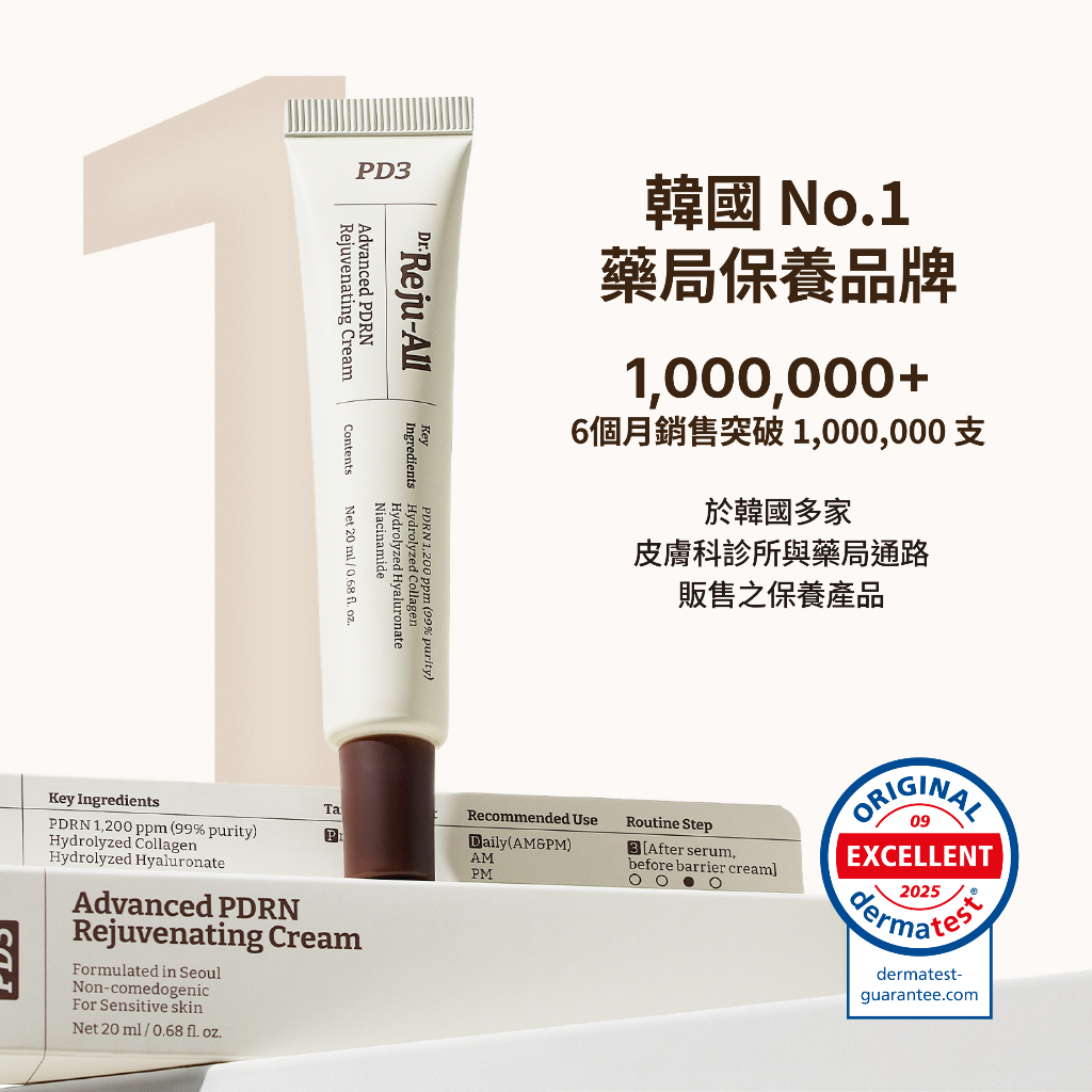 [Dr.Reju-all 官方] PD3 高效 PDRN 煥顏修護霜 20ml / 5ml | 乾燥肌 新生,保濕,修護 | 蝦皮購物