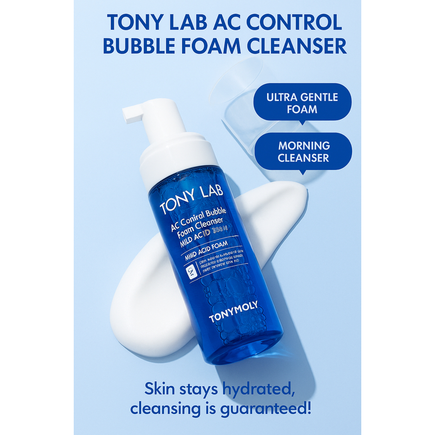 TONYMOLY Tony Lab AC Control 泡沫潔面乳(150 毫升) | 蝦皮購物