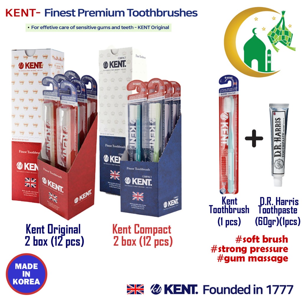 [特價+禮物][KENT] Original Classic + Compact toothbrush (12 pcs+ | 蝦皮購物