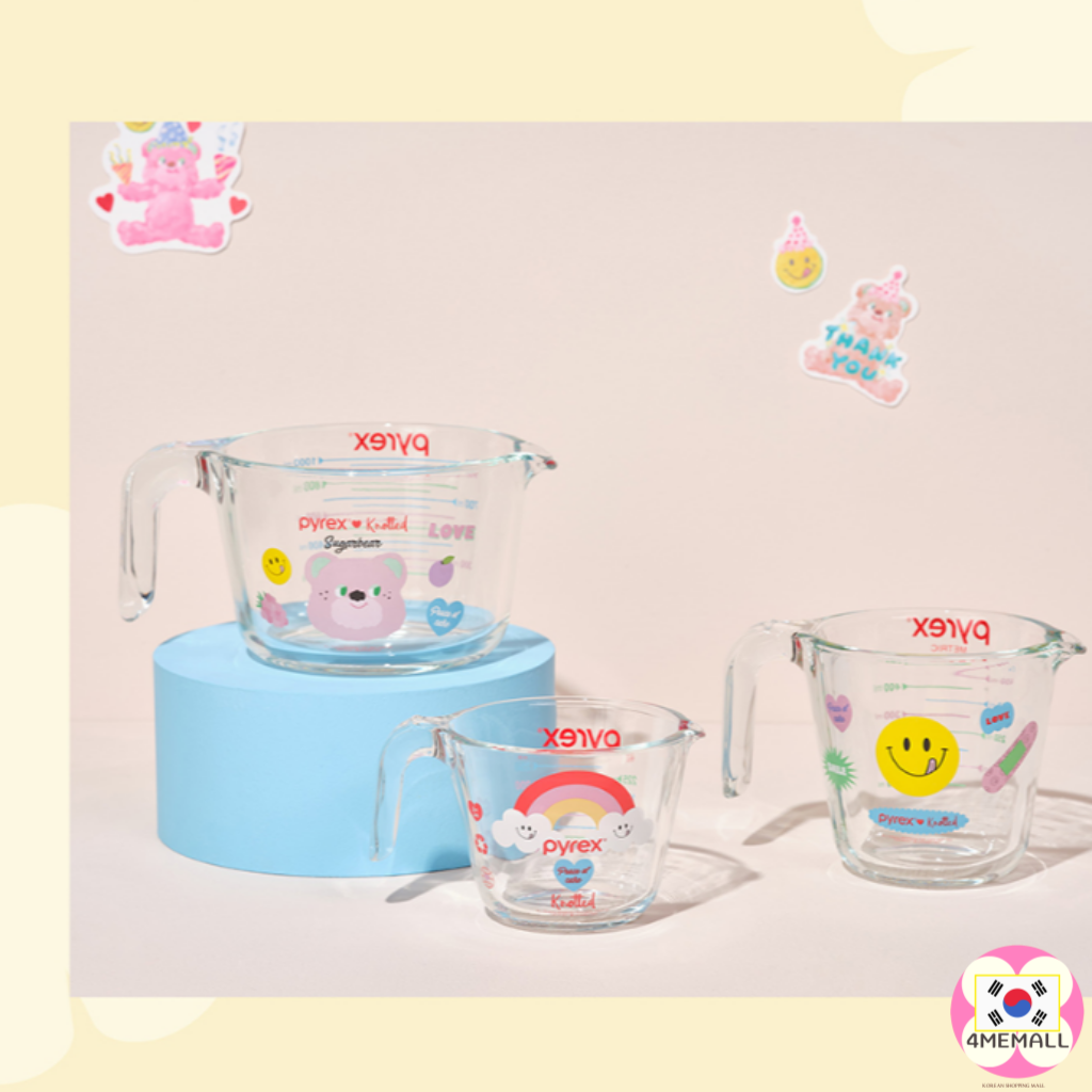 [Pyrex X Knotted] by Corelle Brands 玻璃量杯燒杯 250ml 500ml 1L 3P | 蝦皮購物