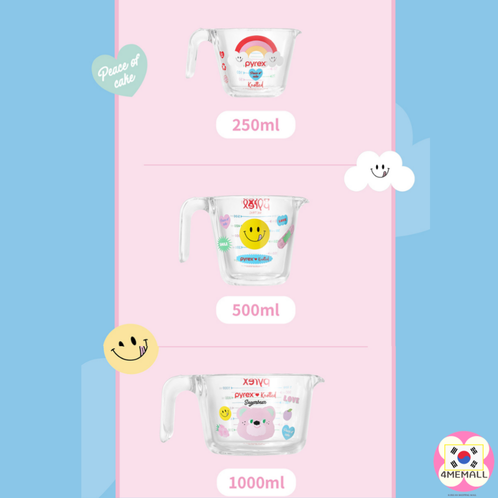 [Pyrex X Knotted] by Corelle Brands 玻璃量杯燒杯 250ml 500ml 1L 3P | 蝦皮購物