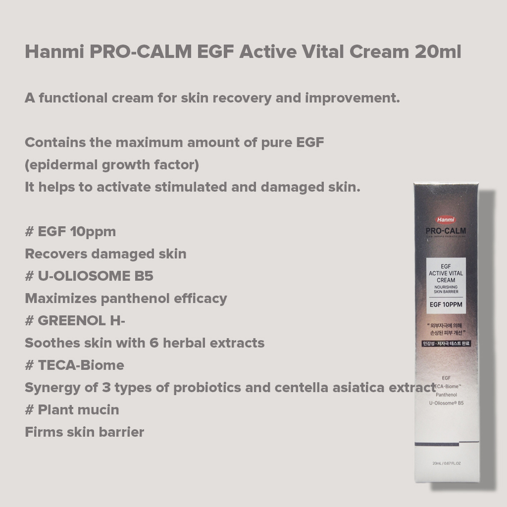 Hanmi PRO-CALM EGF 活性活力面霜 20ml TOPKOREA 韓國發貨 | 蝦皮購物
