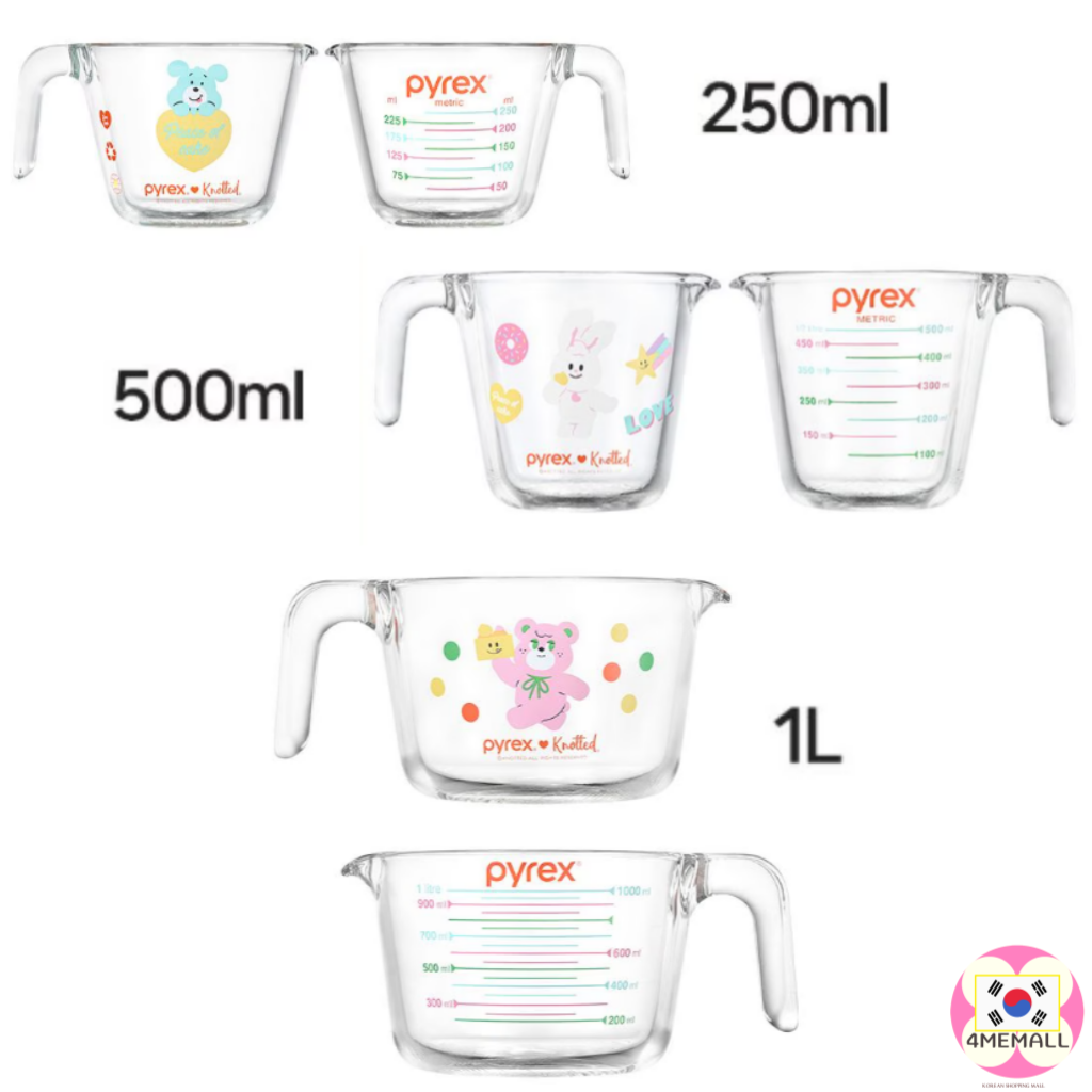 [Pyrex X Knotted] by Corelle 全新設計玻璃量杯燒杯 250ml 500ml 1L 3P 禮品 | 蝦皮購物