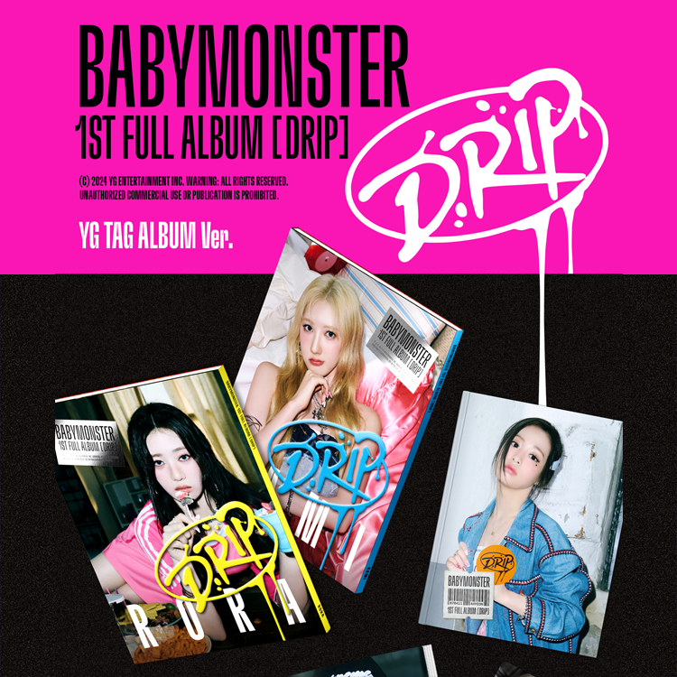 BABYMONSTER - 第1張 正規專輯 [DRIP] YG TAG版 (WITHMUU 特典) (全7版套組) | 蝦皮購物