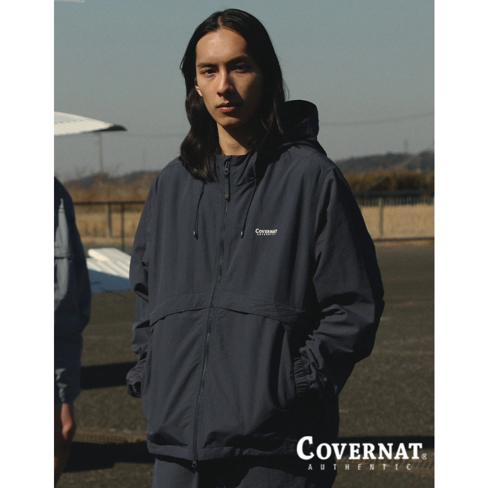 [COVERNAT] 經典LOGO 連帽拉鍊防風外套（深灰色） [G9] | 蝦皮購物