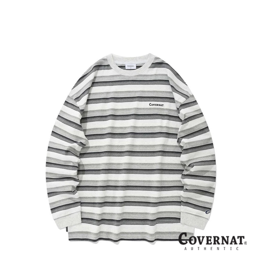 [COVERNAT] LOGO條紋T恤（白色） [F7] | 蝦皮購物