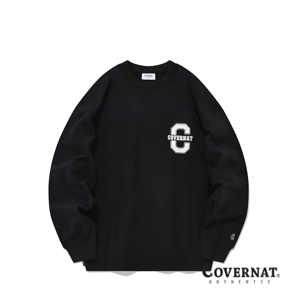 [COVERNAT] C LOGO CENTER 學院衛衣 (黑色) [F7] | 蝦皮購物
