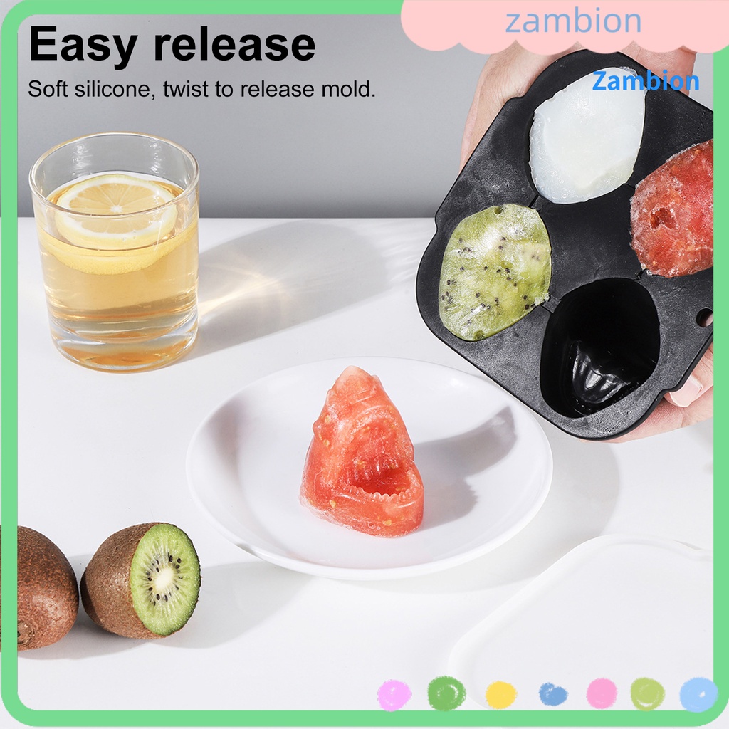 [zambion] 鯊魚冰塊托盤 3D 矽膠鯊魚冰模具新奇鯊魚形狀模具,用於威士忌雞尾酒果汁派對巧克力製作 | 蝦皮購物