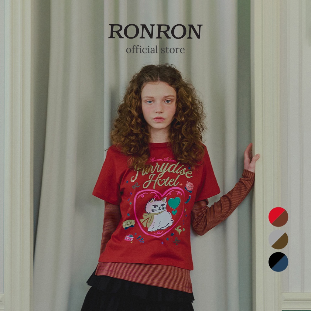 [RONRON] CRAYON FURRY CAT LAYERED長袖/3色任選 韓國官方直送 | 蝦皮購物