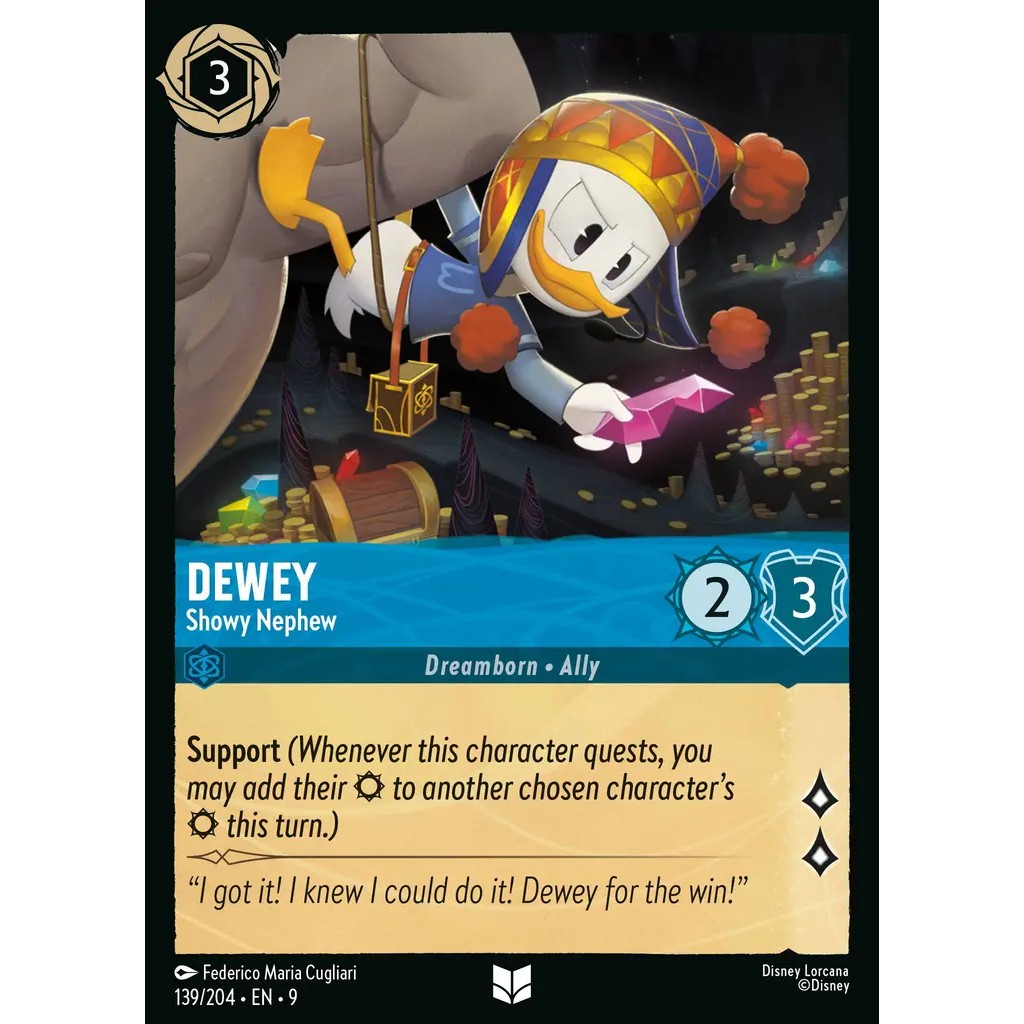 【Lorcana】單卡 Dewey S09-139 U｜Fun丰卡店 | 蝦皮購物