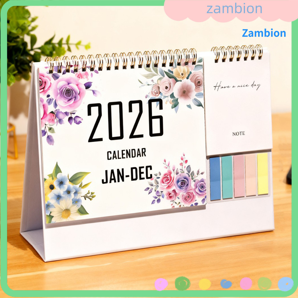 【zambion】2026台歷小立翻桌面日曆簡。 2026 - 十二月。 2026 年 12 個月日曆,帶有便箋和備忘錄 | 蝦皮購物