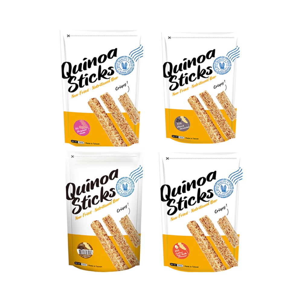 【蝦皮直營】QUINOA STICK 藜麥千層棒(130g) 原味/黑芝麻/鹹蛋黃/巧克力 | 蝦皮購物