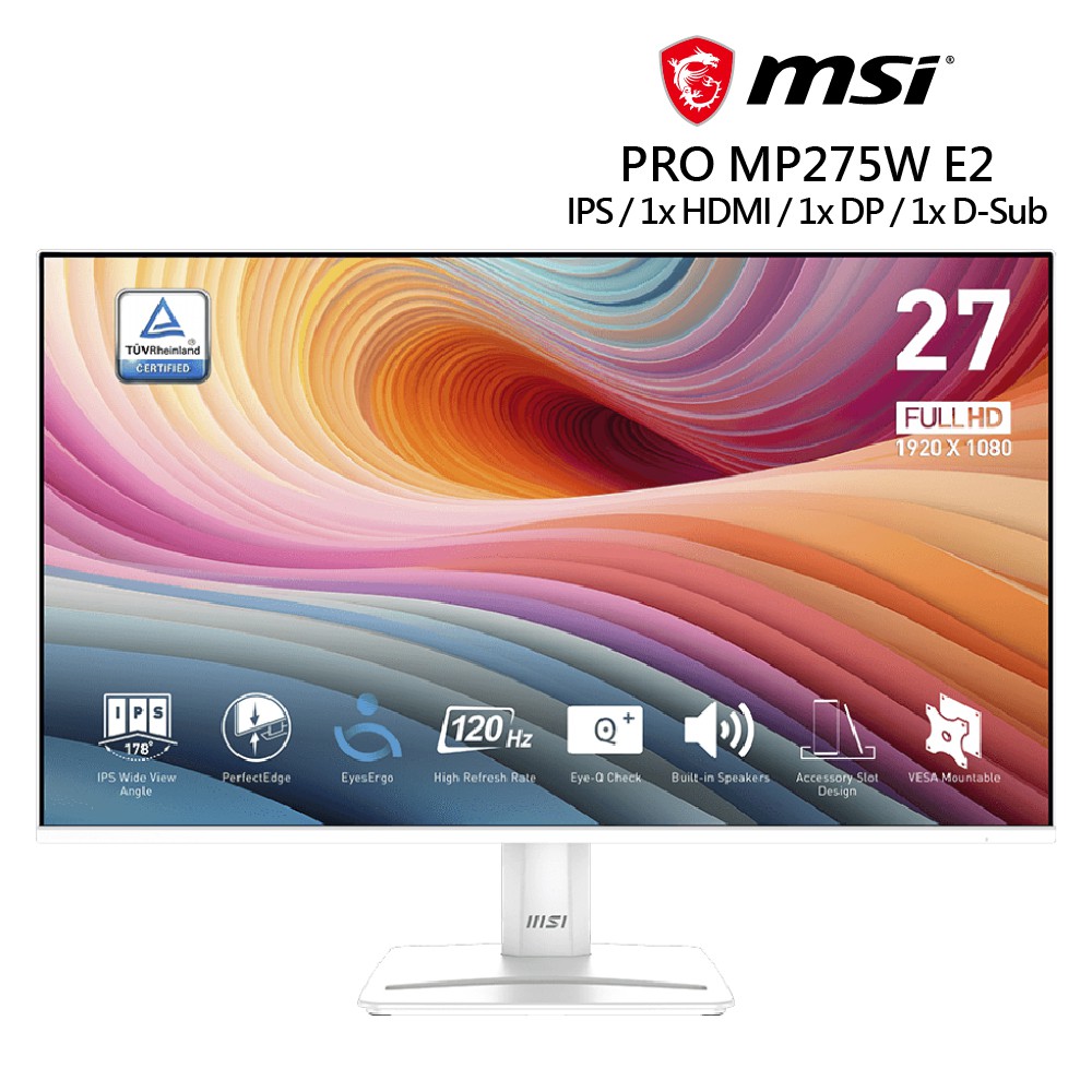 MSI PRO MP275W E2 美型螢幕(27型/FHD/HDMI/IPS/喇叭) 現貨 廠商直送 | 蝦皮購物