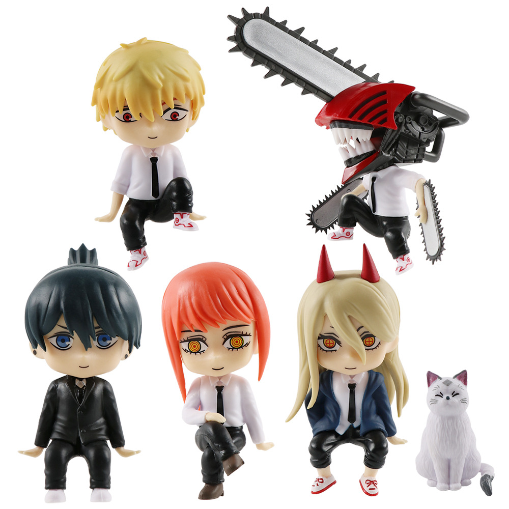 6 件 10 厘米 Q 版電鋸人可動人偶,採用 Denji Figurise Power Figure Aki Haya | 蝦皮購物