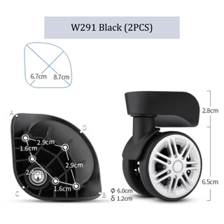 W291拉桿箱輪子熱銷替換行李腳輪加固靜音橡膠密碼箱雙排輪子 | 蝦皮購物