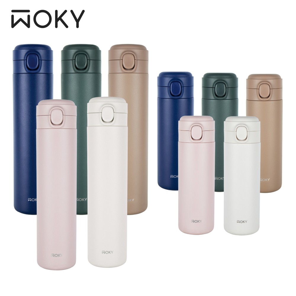 【蝦皮直營特選】WOKY 沃廚 輕量彈蓋鈦陶瓷易潔層保溫杯450ml/600lml | 蝦皮購物