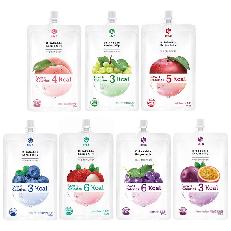 【蝦皮直營特選】韓國 Jelly.B 低卡蒟蒻果凍 水蜜桃/青葡萄/蘋果/藍莓/芒果/荔枝/百香果 150g | 蝦皮購物