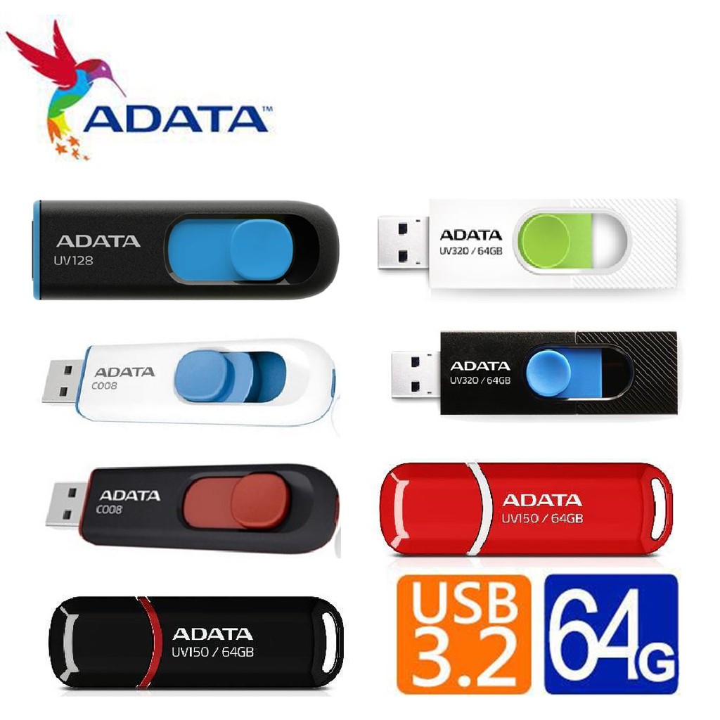 【蝦皮直營】ADATA威剛 64G 隨身碟 1入/2入組 行動碟 USB 2.0/USB 3.2 現貨 原廠公司貨 | 蝦皮購物