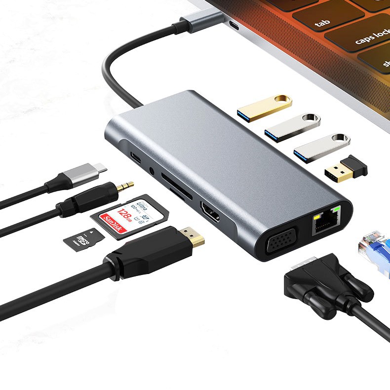 ANTIAN 11合1 Type-C 多功能HUB轉接器 Mac轉接頭 USB3.0 HDMI集線器 現貨 廠商直送 | 蝦皮購物