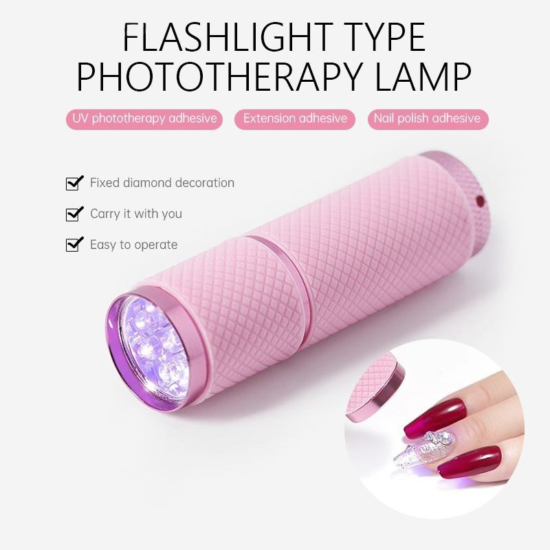 帶手電筒的 UV LED 凝膠指甲烘乾機,LED 燈泡需要 3/AAA 電池,小尺寸,9 件,易於使用 | 蝦皮購物