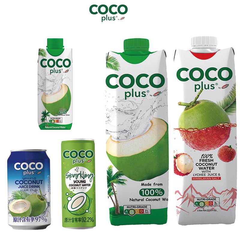 【蝦皮直營】越南 Cocoplus 100% 純椰子水/ 荔枝&喜瑪拉雅粉紅鹽味/含果肉/氣泡椰子水 | 蝦皮購物
