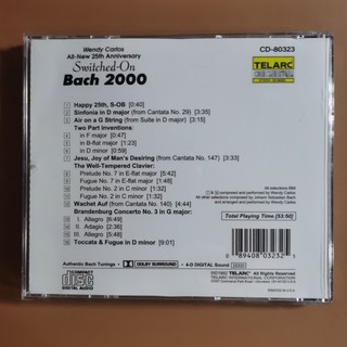 全新正版 罕見名盤TELARC卡洛斯 巴赫 Wendy Carlos Switched on BACH 2000 正版未 | 蝦皮購物