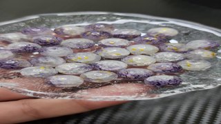 【台灣現貨】A34-單入10mm暈染撒金碎(芋泥紫) 琉璃散珠 手工DIY 爆花琉璃珠 暈染琉璃珠手串材料蛋白碎 | 蝦皮購物