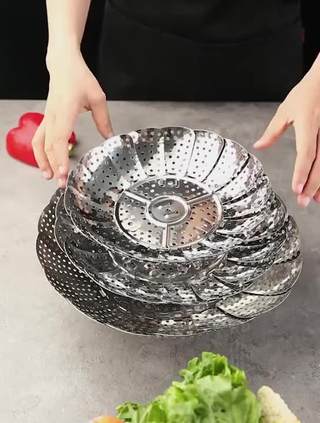 【不銹鋼蒸架可伸縮折疊】蒸籠盤蒸架蒸屜蒸盤器蒸格傢用水果籃蒸菜架 Y3KJ | 蝦皮購物