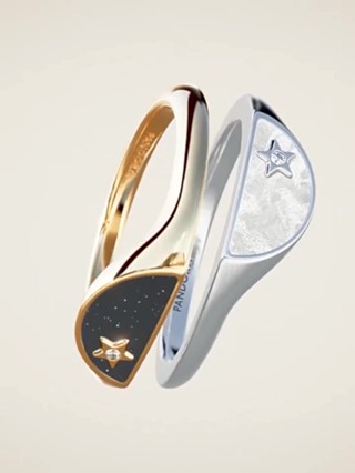 下標請加購盒子 專業代購 hkpandora ME系列半圓形琺瑯工藝圖章戒指情侶對戒多色 163325C01 | 蝦皮購物