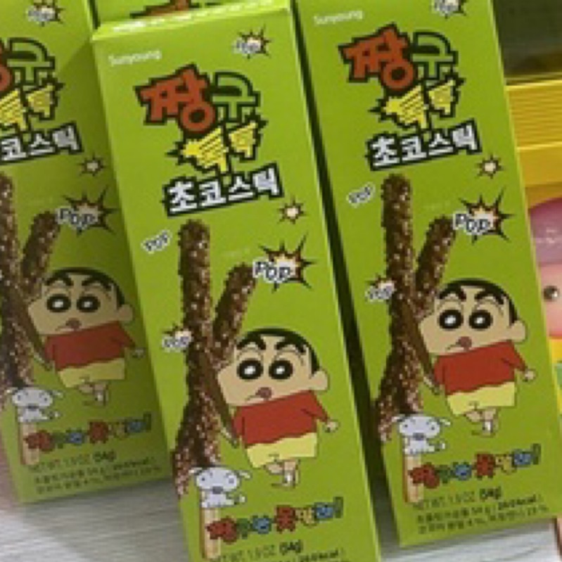 韓國 Sunyoung 蠟筆小新 巨大 可可棒 3根入 54g 黑 巧克力 巧克力棒 | 蝦皮購物