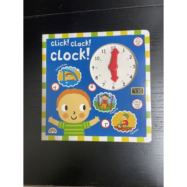 英文click clack clock兒童書(厚頁書） | 蝦皮購物