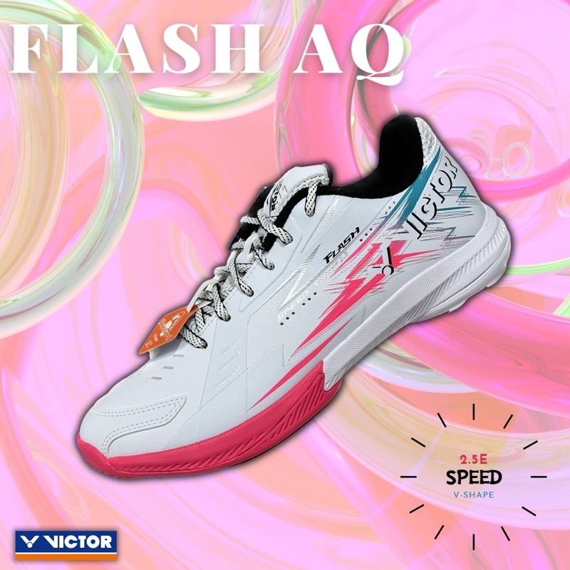 【力揚體育 羽球店】 Victor 羽球鞋 FLASH AQ 白/玫紅 V-SHAPE 2.5 勝利 羽毛球鞋 | 蝦皮購物