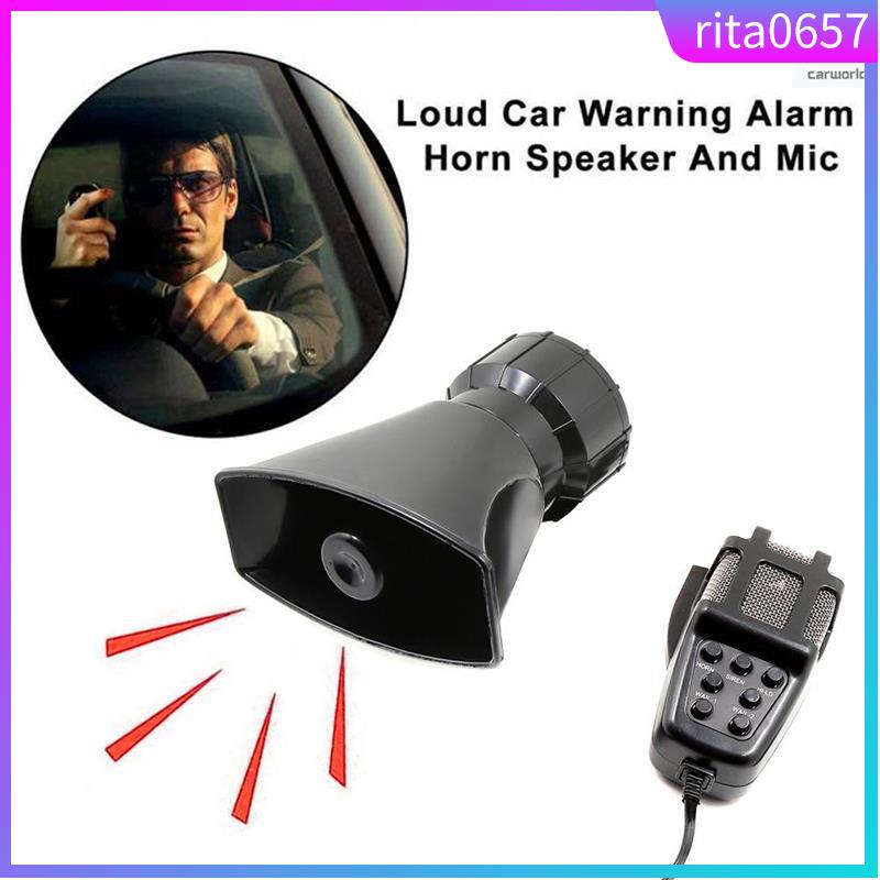 Car Megaphone 5 Tone Alarm Horn 12V 110dB Loud Speaker Fire | 蝦皮購物