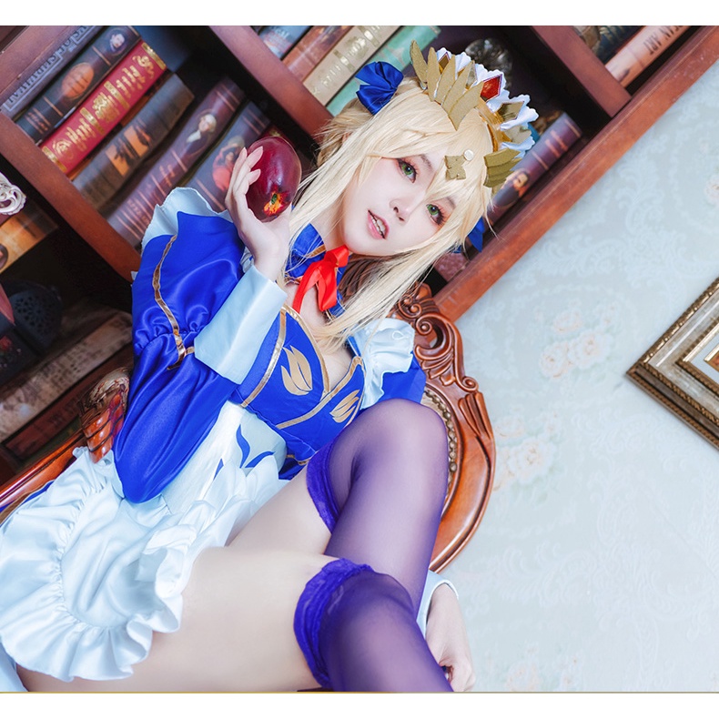 加急免運 台灣直送 FGO fate 女仆 saber 阿爾托利亞 白槍呆假髮 cos 24小時在線服務 | 蝦皮購物