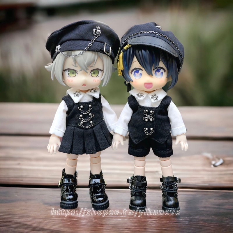 【現貨】ob11娃娃 哥特風黑白套裝（ob11 GSC黏土娃 YMY UFdoll12分 森小咩 可穿 娃衣） | 蝦皮購物