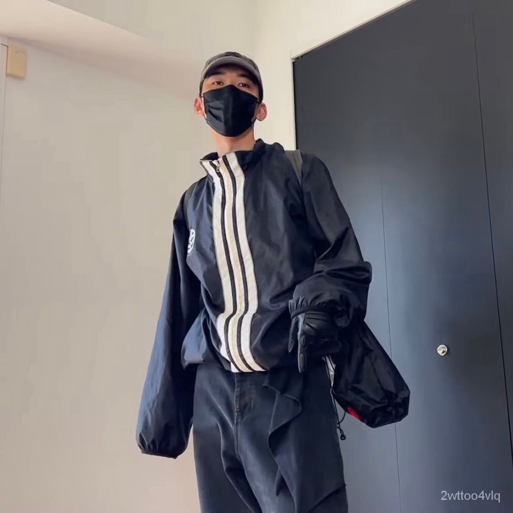 【ChillMan】現貨 kenijima vintage jacket 條紋夾剋防水衝鋒衣 vibe風 | 蝦皮購物